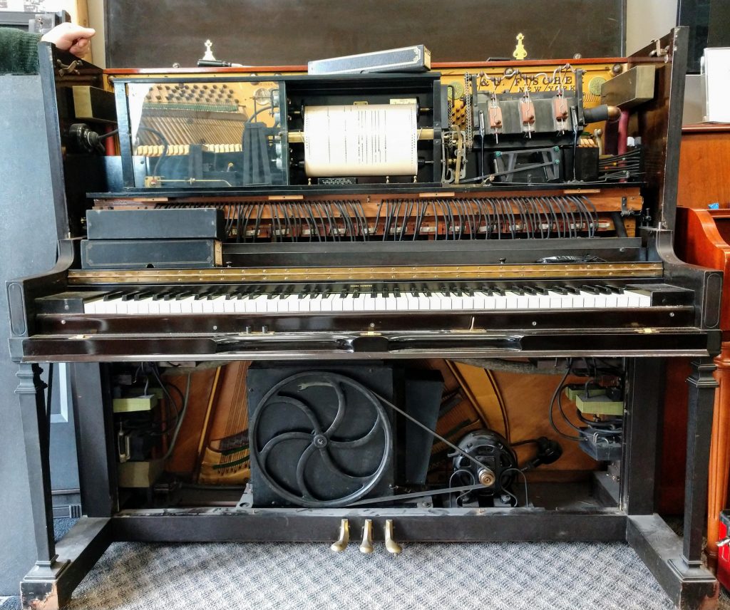 Fischer Vertical Piano with Ampico Reproducing Player – Starbird Piano